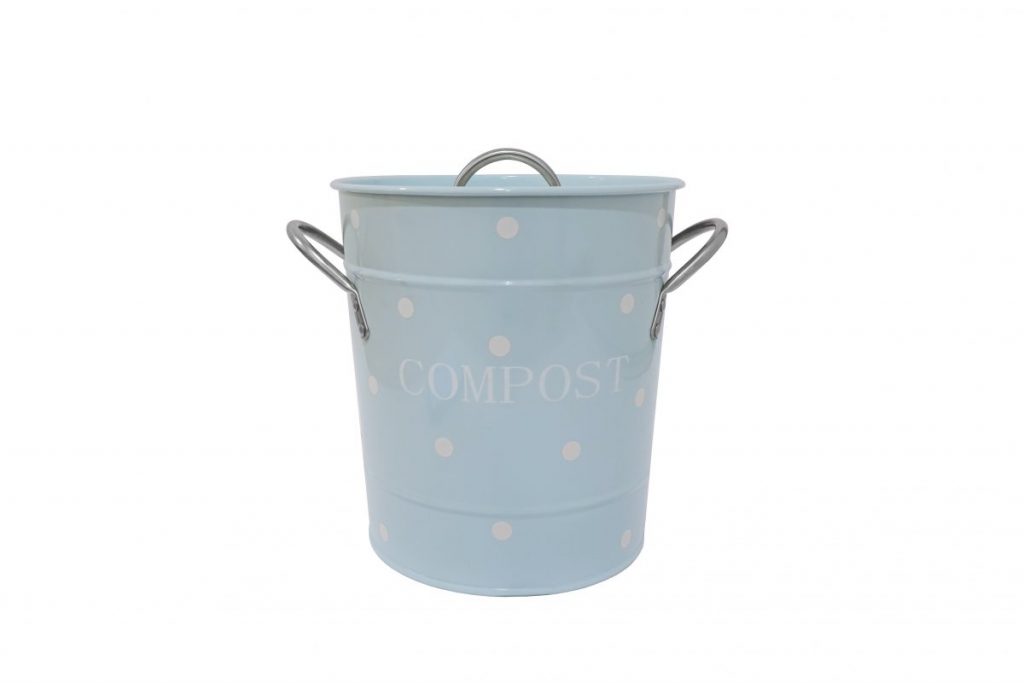 Blue compost bin with white dots 21x19 cm Isabelle Rose - IsabelleRose