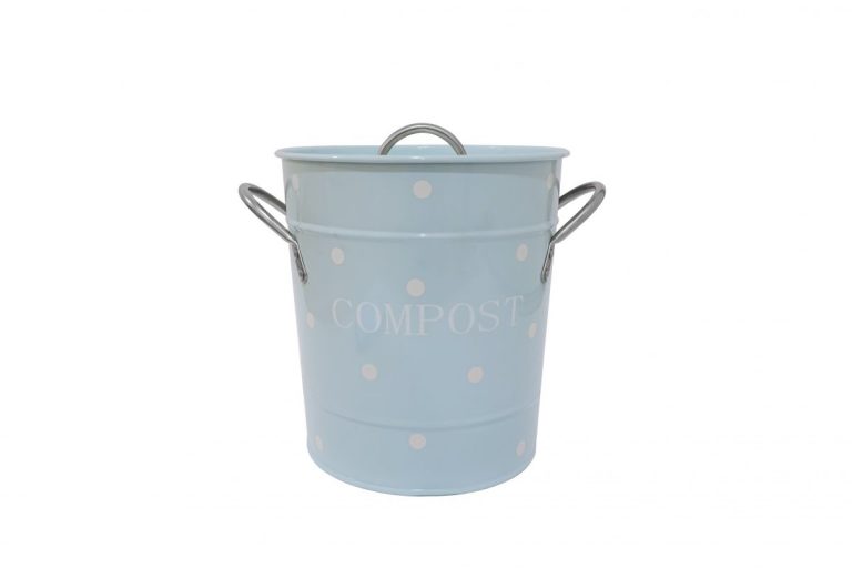 Blue compost bin with white dots 21x19 cm Isabelle Rose - IsabelleRose